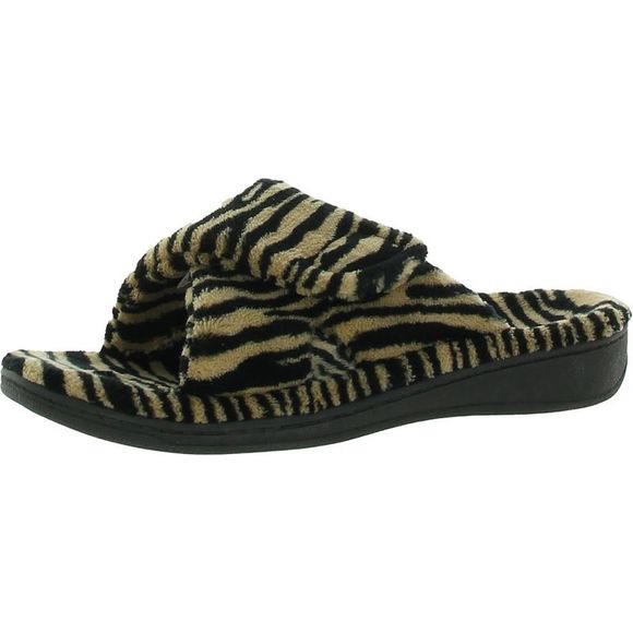Vionic | Shoes | Vionic Womens Relax Brown Terry Cloth Wedge Slip On ...